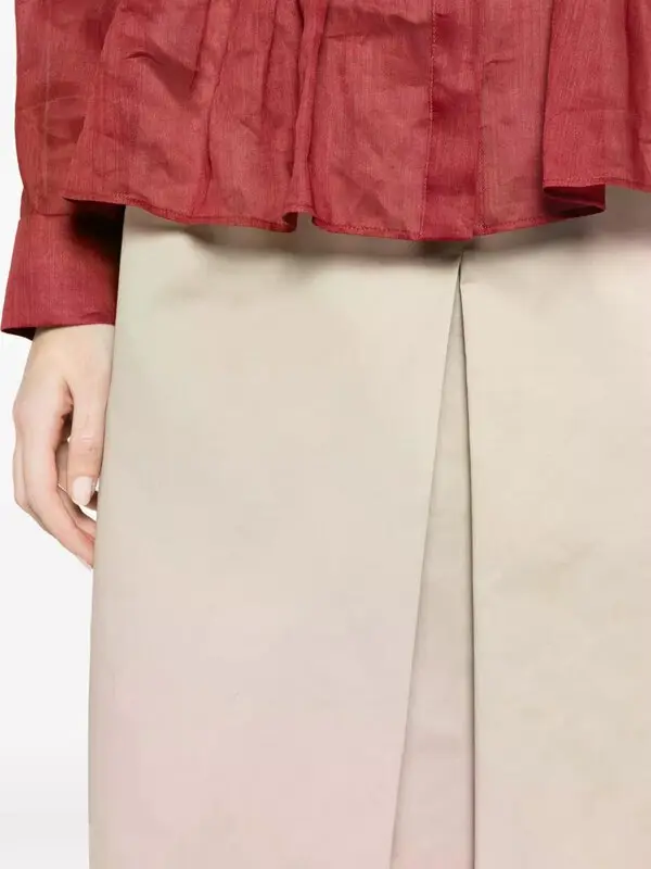 Alpha Studio Pleated A-line Midi Skirt - Neutrals