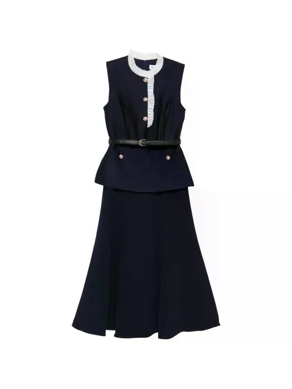 SELF-PORTRAIT Ruffle-trim Belted Dress