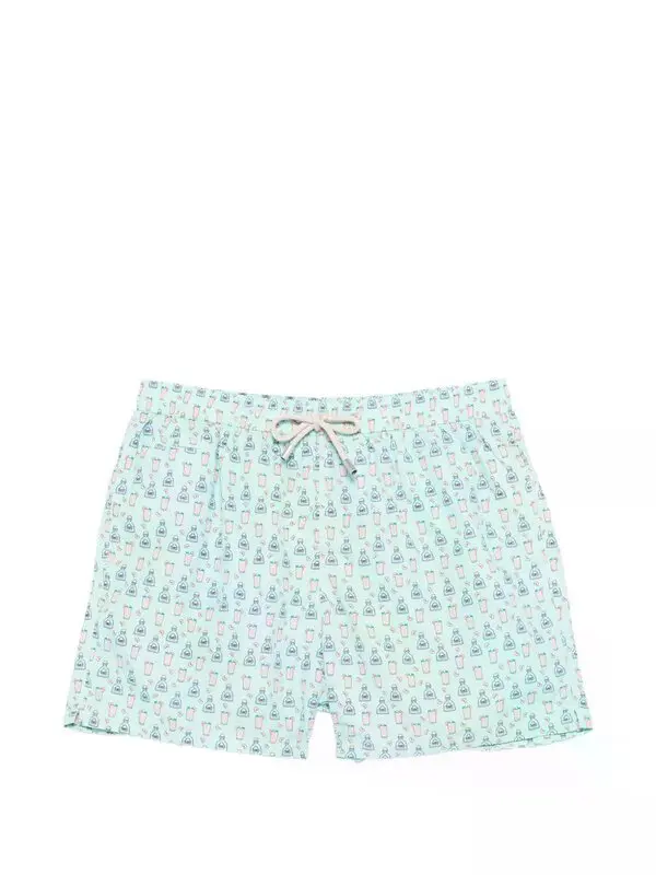 MC2 SAINT BARTH Printed Swim Shorts - Blue