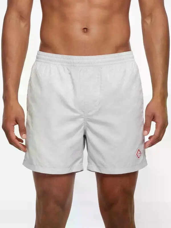 Casablanca Monogram-jacquard Logo Swim Shorts - Grey