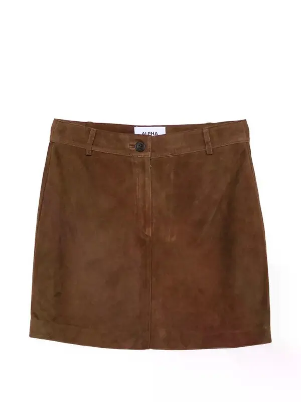 Alpha Studio Suede Mini Skirt - Brown
