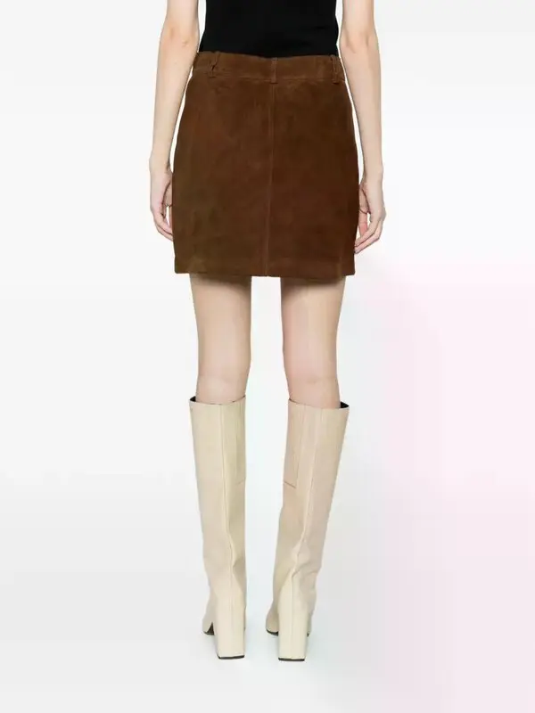 Alpha Studio Suede Mini Skirt - Brown