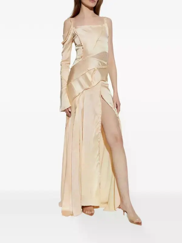 Blumarine Satin Asymmetric Dress - Neutrals
