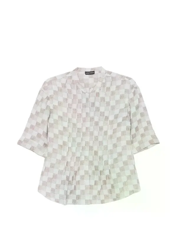 Emporio Armani Checked Short-sleeve Top