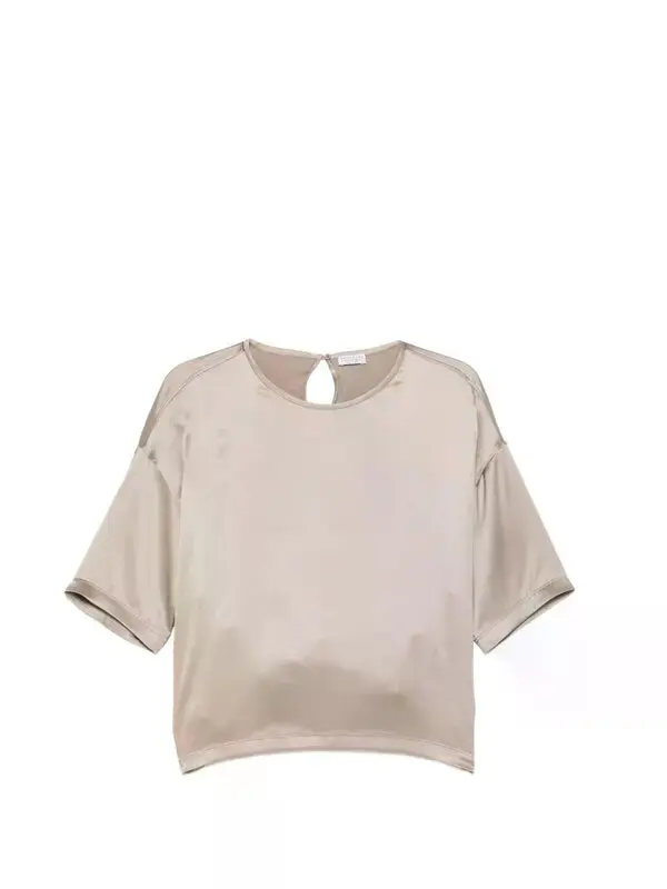 Brunello Cucinelli Short Sleeve Silk Top