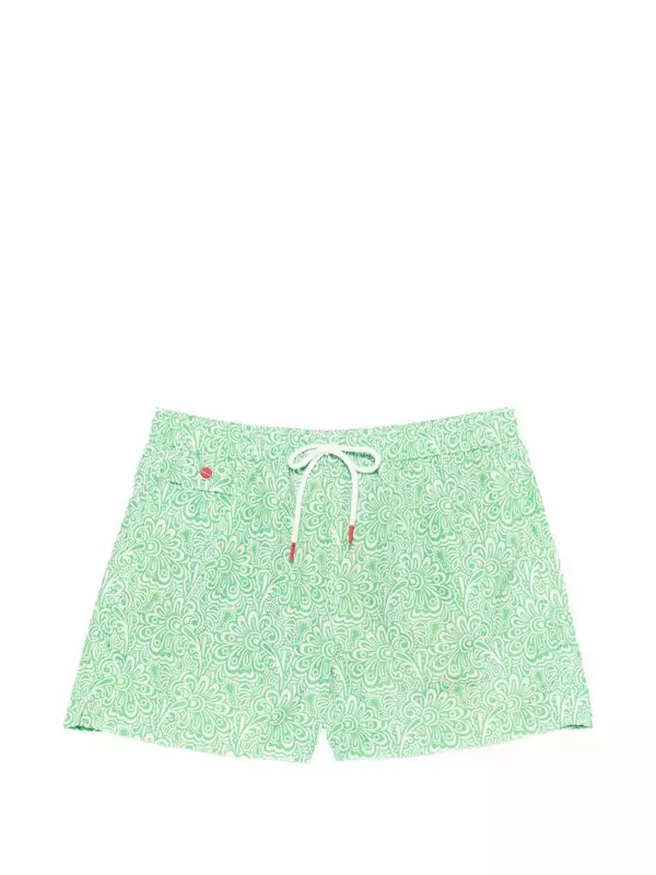 Kiton Floral Print Swim Shorts - Green
