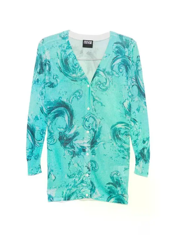 Versace Printed Cardigan - Blue