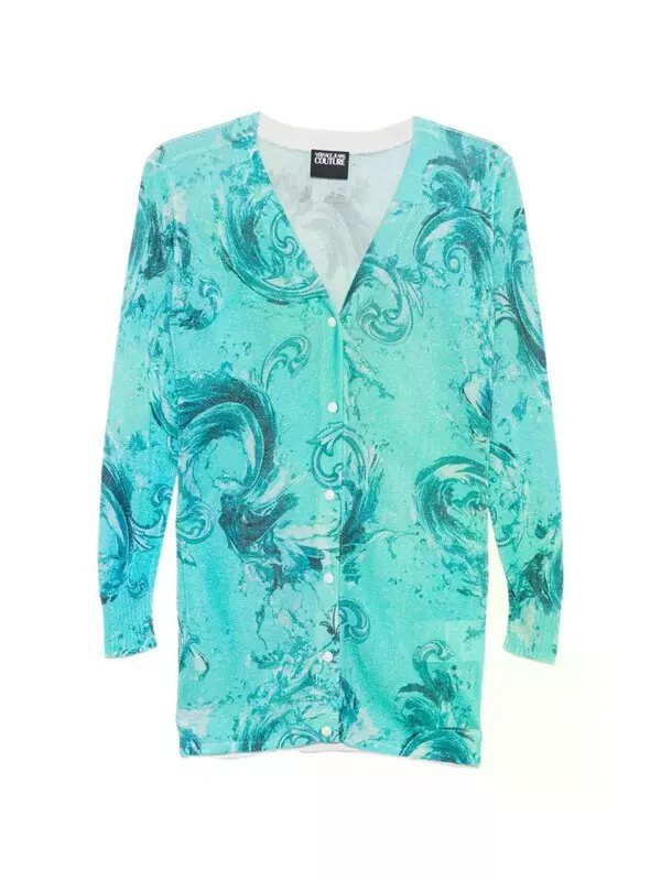 Versace Printed V-neck Cardigan