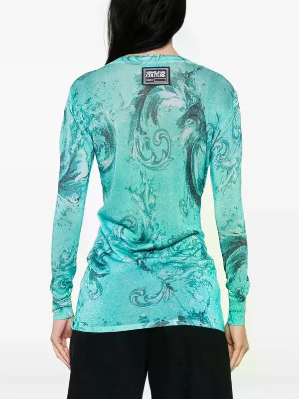 Versace Printed V-neck Cardigan