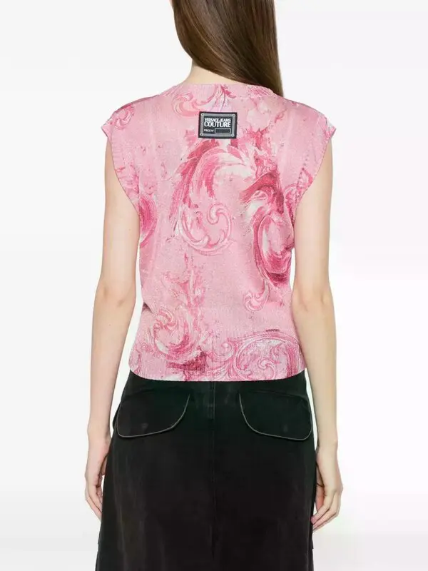 Versace Patterned V-neck Top
