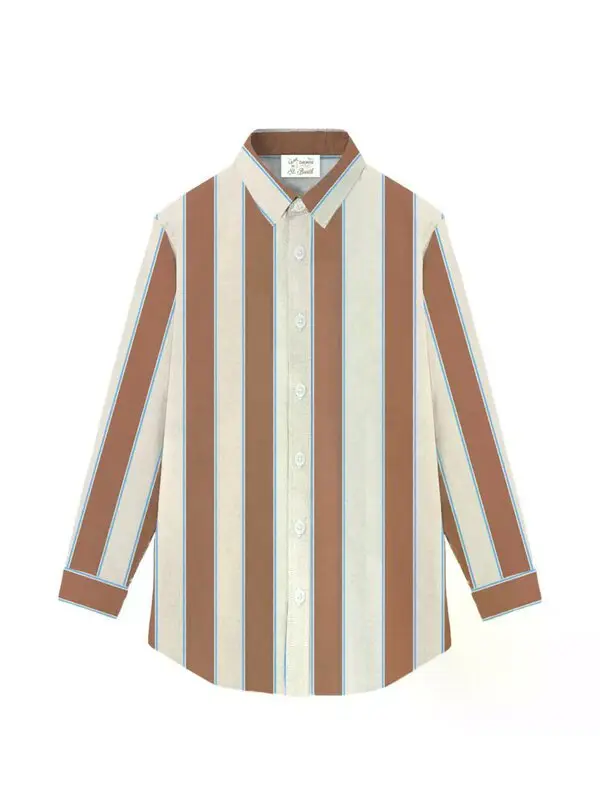 MC2 SAINT BARTH Striped Button-up Shirt - Brown