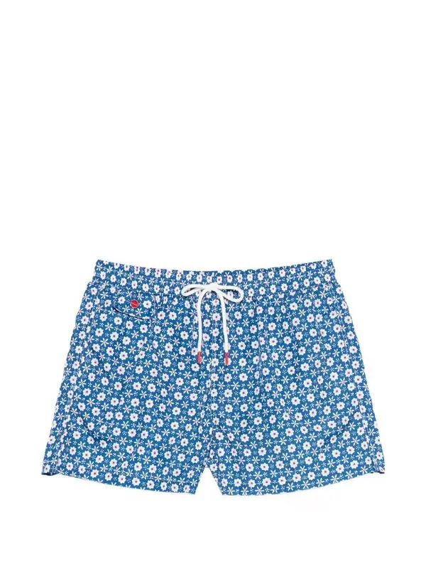 Kiton Floral Swim Shorts - Blue