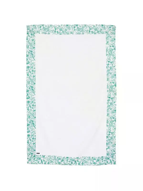 Kiton Floral-border Beach Towel - White