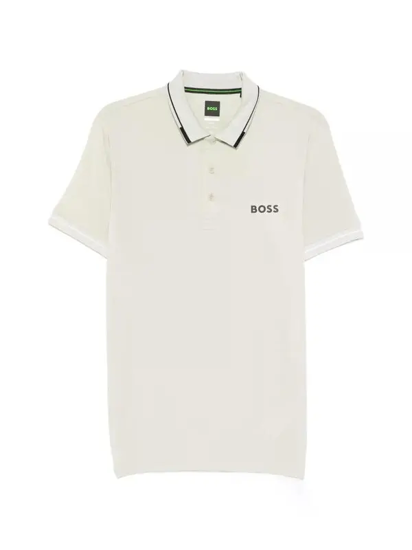 BOSS Logo Trim Polo Shirt - Neutrals