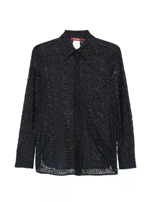 Max Mara Gala Long-sleeve Lace Shirt