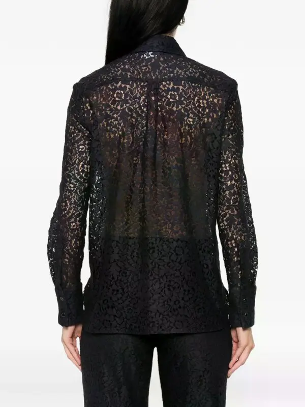 Max Mara Gala Long-sleeve Lace Shirt