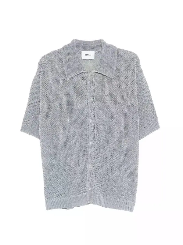 BONSAI Buttoned Short-sleeve Shirt - Grey
