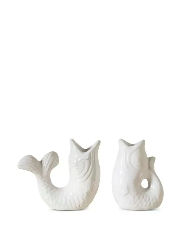 CU I SEEYOU Fish-design Candle Holder - White