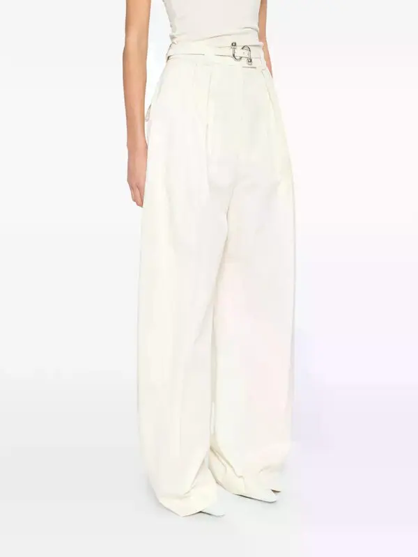 Sportmax Idoneo Belted Pleated Palazzo Pants - Neutrals