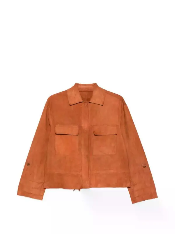 SALVATORE SANTORO Flap-pocket Suede Jacket - Orange