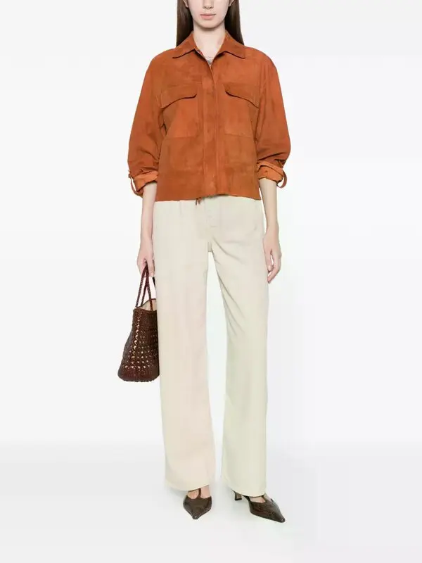 SALVATORE SANTORO Flap-pocket Suede Jacket - Orange