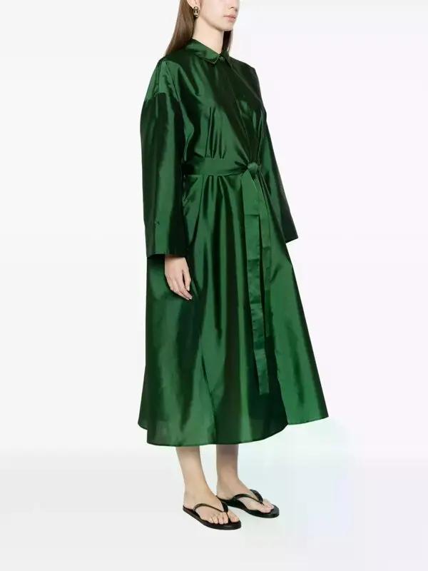 Max Mara Belted Midi Shirt Dress - Green