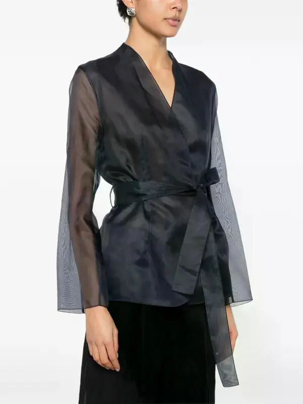 Antonelli Firenze Elia Tie-waist Fitted Jacket - Black