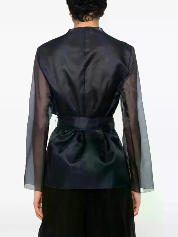 Antonelli Firenze Elia Tie-waist Fitted Jacket - Black