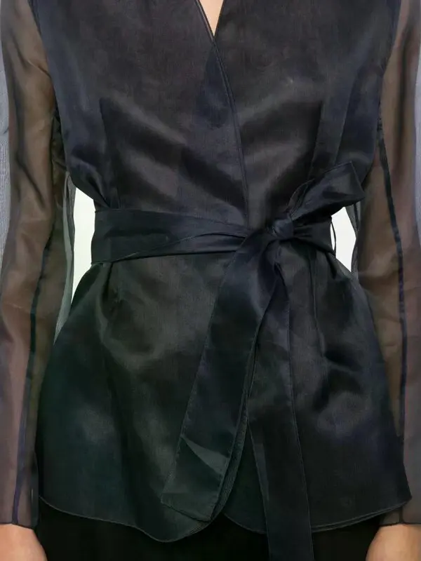 Antonelli Firenze Elia Tie-waist Fitted Jacket - Black