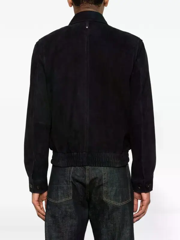 Mackage Zip Suede Bomber Jacket - Blue