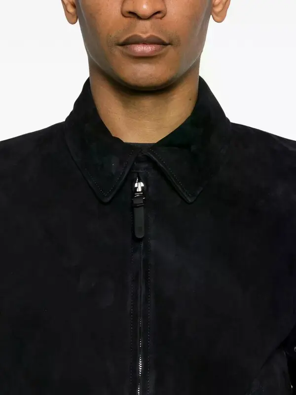 Mackage Zip Suede Bomber Jacket - Blue