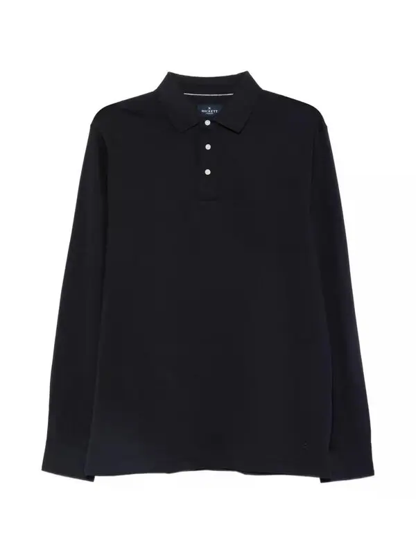 HACKETT Long-sleeve Embroidered Polo Shirt - Blue