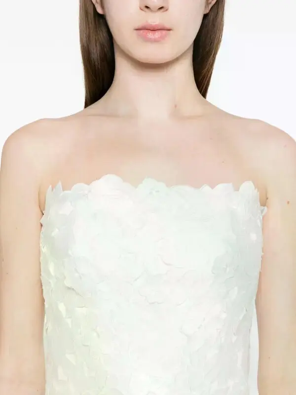 Costarellos Lace Strapless Midi Dress - White