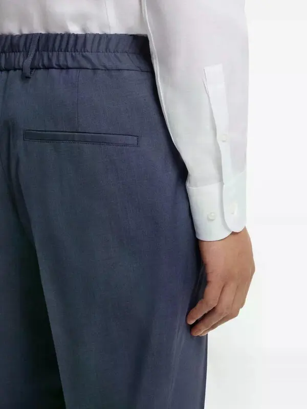 BOSS Elasticated-waistband Trousers - Blue