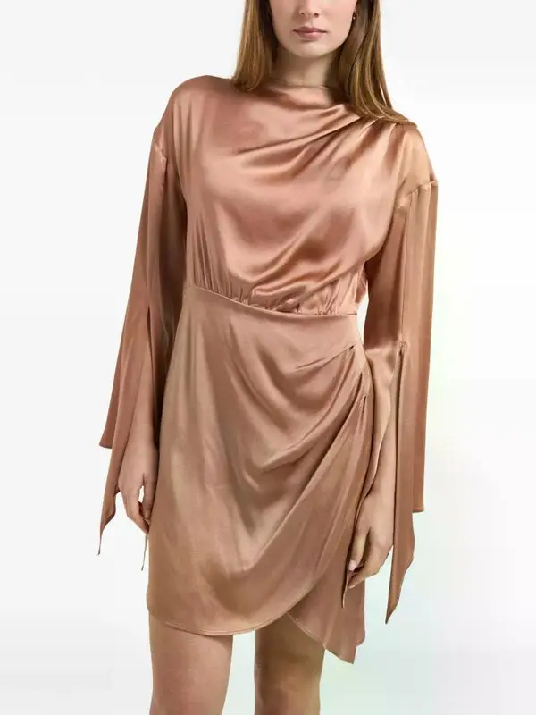 SEMICOUTURE Flare-sleeves Draped Mini Dress