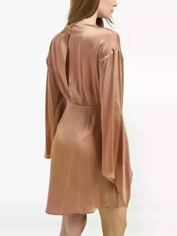 SEMICOUTURE Flare-sleeves Draped Mini Dress
