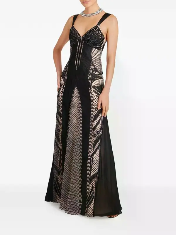 TEMPERLEY LONDON Giselle Embroidered Maxi Dress - Black