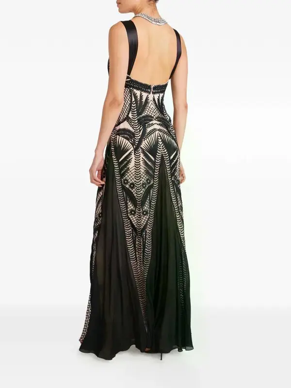 TEMPERLEY LONDON Giselle Embroidered Maxi Dress - Black