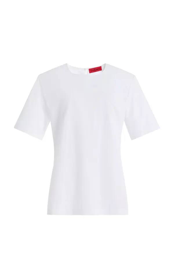 THE LATEST Dean Cotton Poplin Top - White