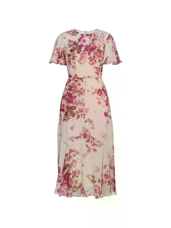 Erdem Floral-pattern Midi Dress - Neutrals