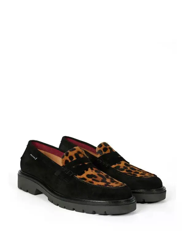 Paul Smith Bolzano Leopard-print Loafers - Black