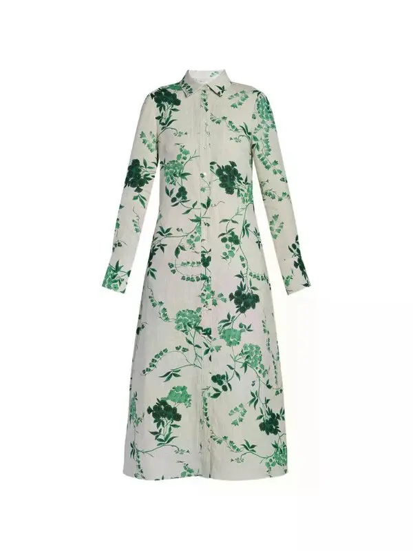 Erdem Floral Shirt Dress - Neutrals