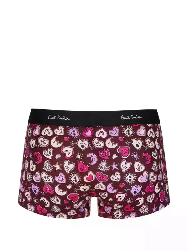 Paul Smith Moon Heart Print Boxers - Brown