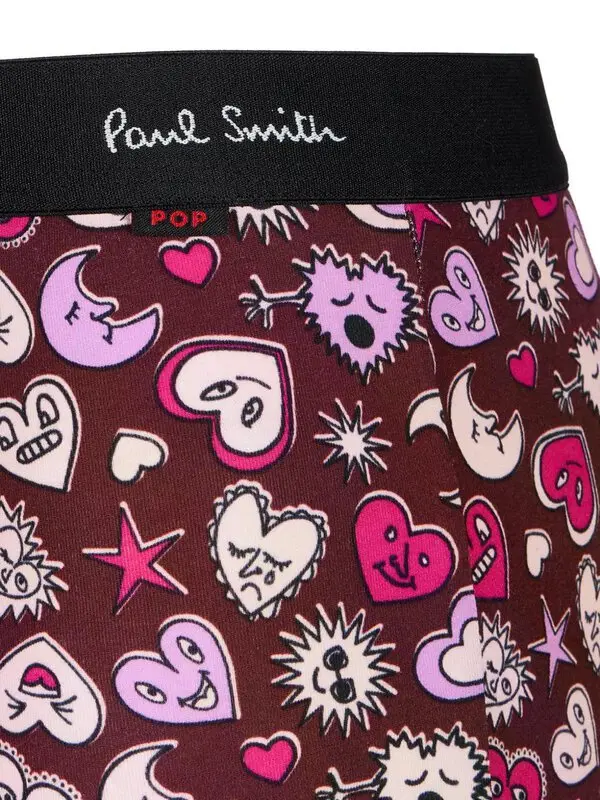 Paul Smith Moon Heart Print Boxers - Brown