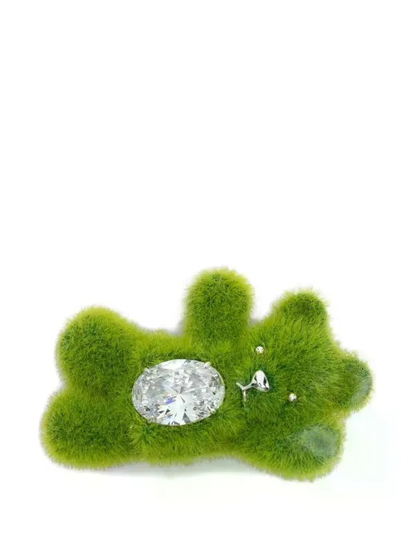 YVMIN Faux Fur Bear Hair Clip - Green