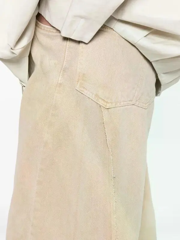 LA PISCINE Asymmetric Wide Leg Denim Jeans