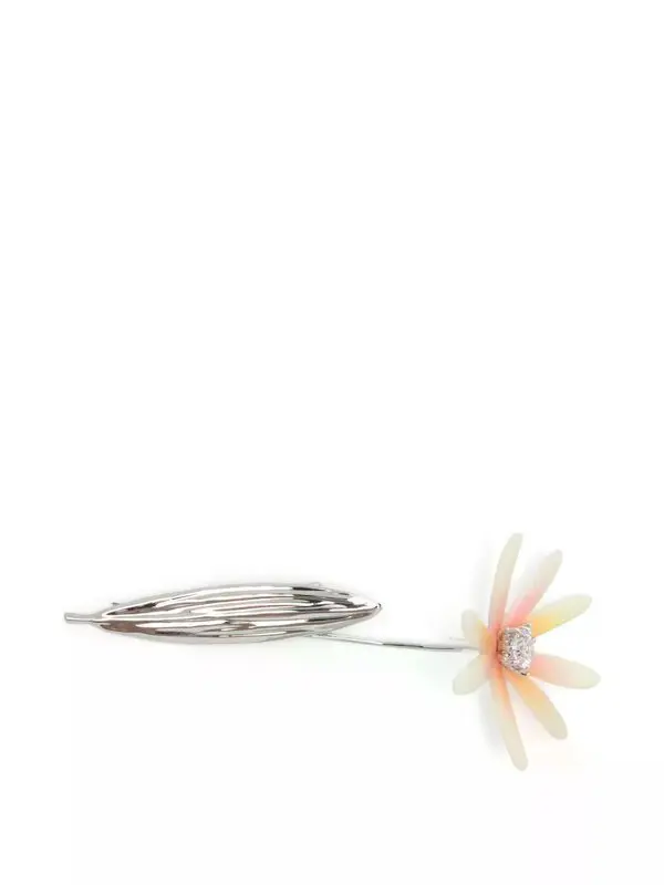 YVMIN Floral Motif Hair Clip - Silver
