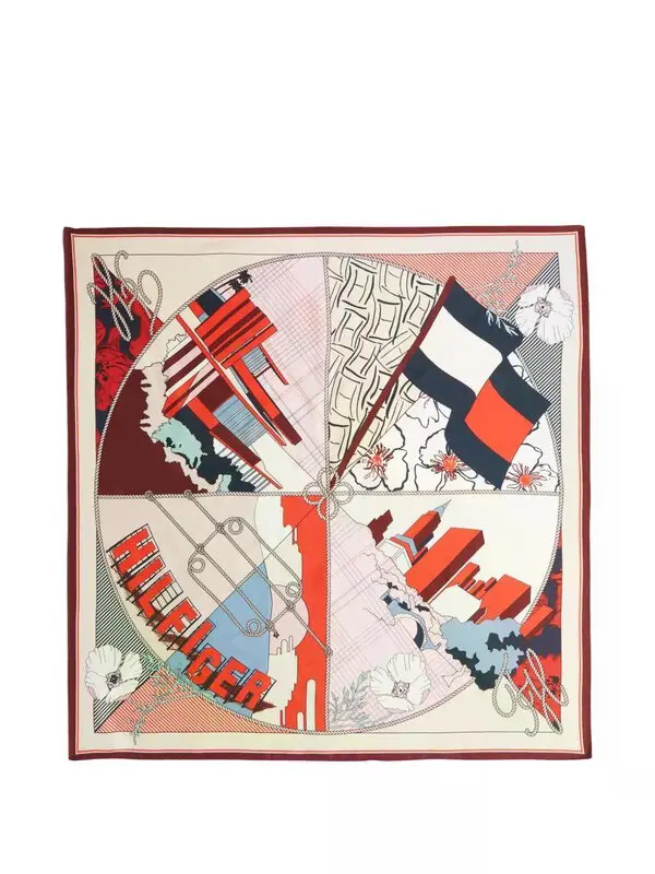 Tommy Hilfiger Floral-detail Scarf - Neutrals