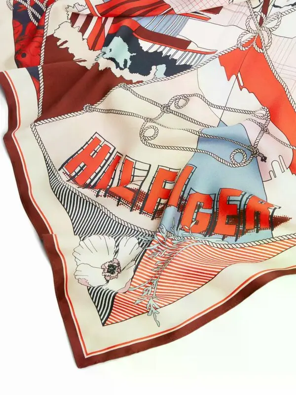 Tommy Hilfiger Floral-detail Scarf - Neutrals