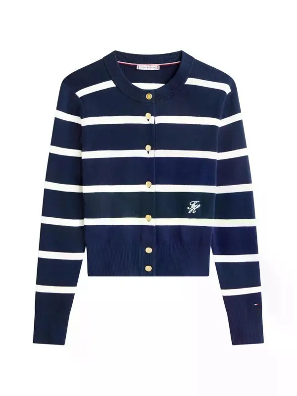 Tommy Hilfiger Striped Button-up Cardigan - Blue